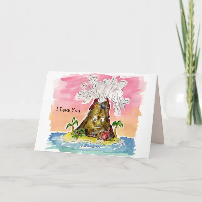 I Lava You Volcano Valentine Card | Zazzle