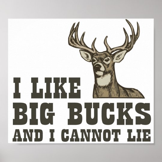 I Like Big Bucks And I Cannot Lie Poster | Zazzle.com