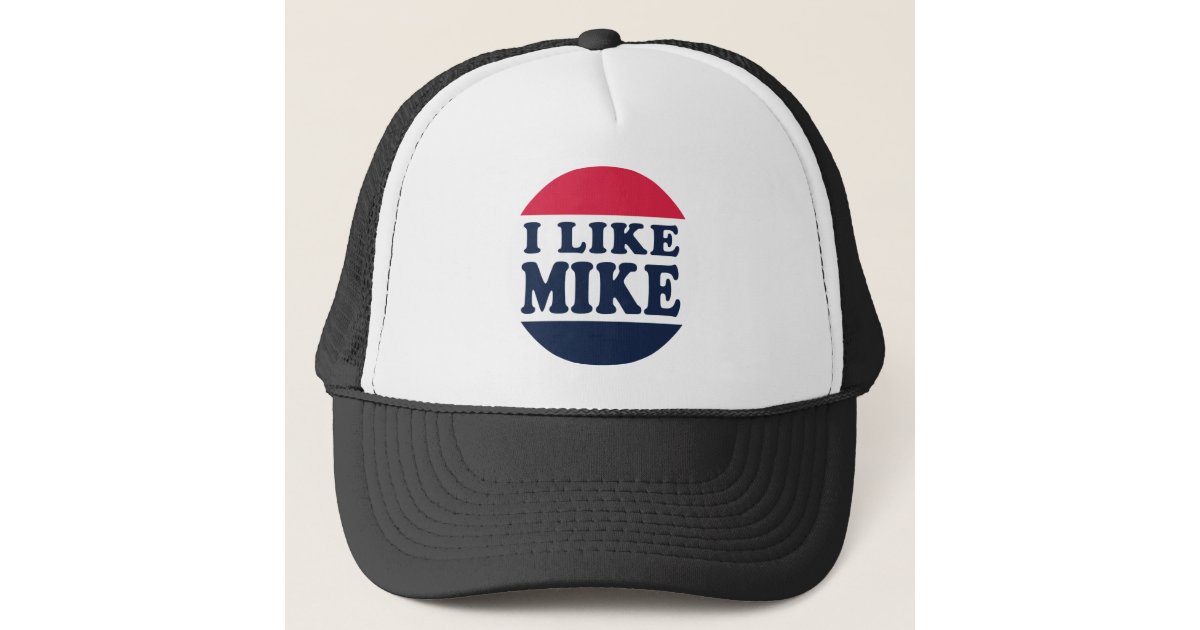 I-LIKE-MIKE-BUTTON TRUCKER HAT | Zazzle