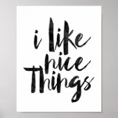 I Like Nice Things Poster | Zazzle