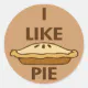 I Like Pie Classic Round Sticker | Zazzle