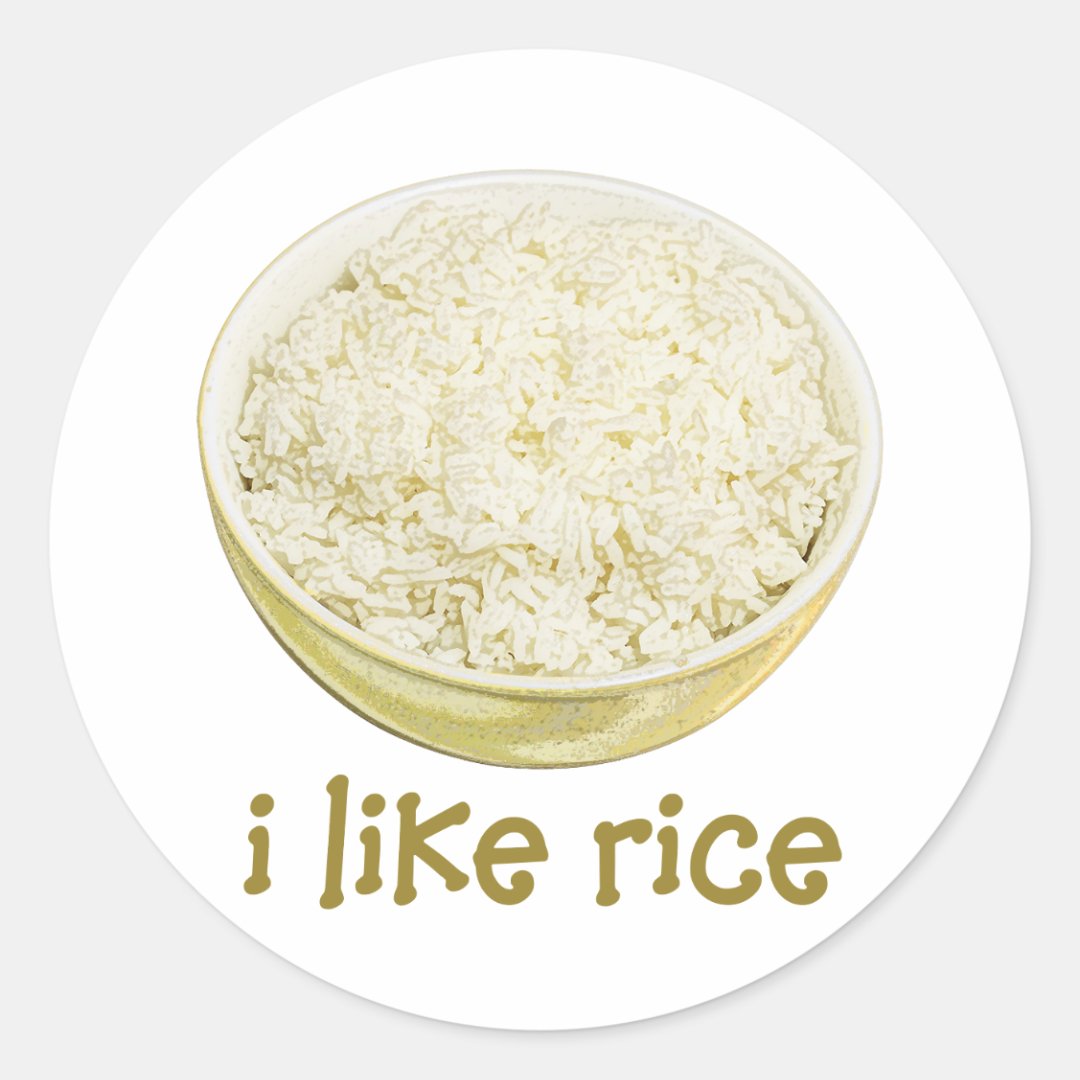 I Like Rice Classic Round Sticker | Zazzle