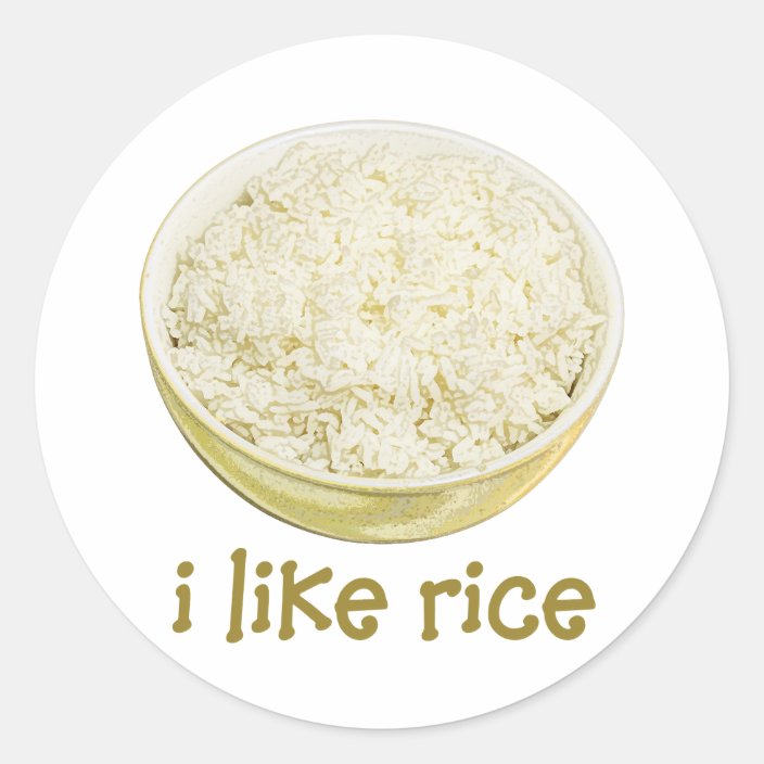 I Like Rice Classic Round Sticker | Zazzle.com