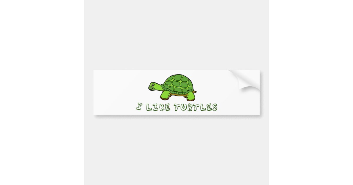 I Like Turtles Bumper Sticker | Zazzle