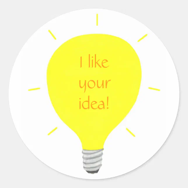 I like your idea, light bulb affirmation stickers | Zazzle