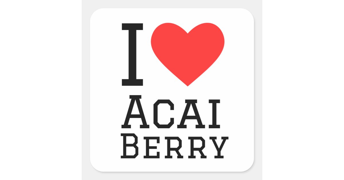 I love acai berry square sticker | Zazzle