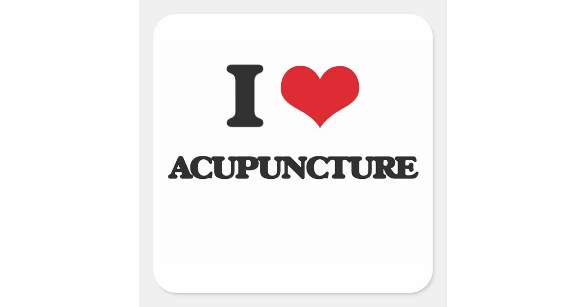 I Love Acupuncture Square Sticker | Zazzle