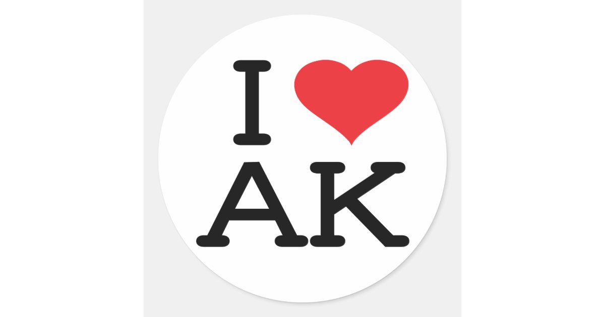 I Love AK - Heart - Sticker 6 pk | Zazzle
