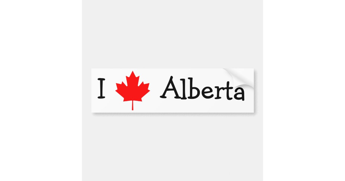 I Love Alberta Bumper Sticker | Zazzle