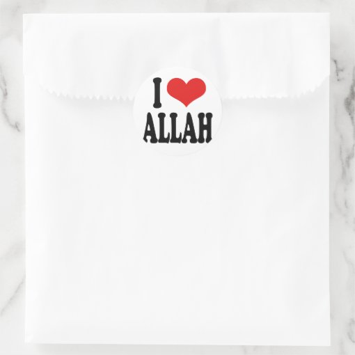 I Love Allah Classic Round Sticker | Zazzle