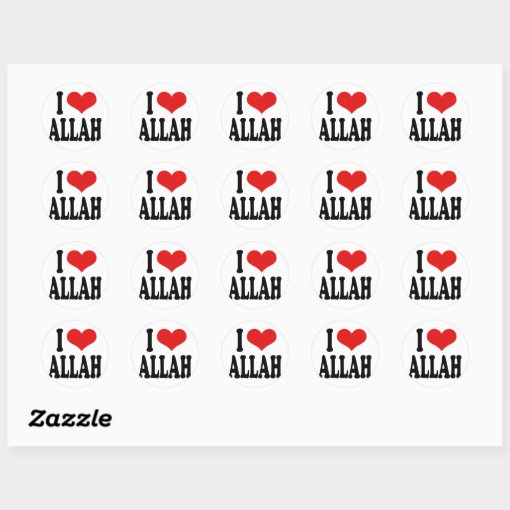 I Love Allah Classic Round Sticker | Zazzle