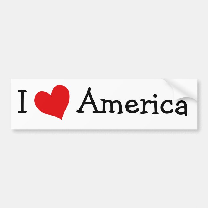 I Love America Bumper Sticker | Zazzle.com