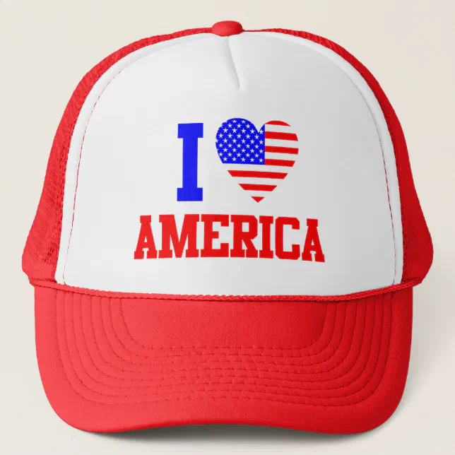 I Love America Trucker Hat | Zazzle