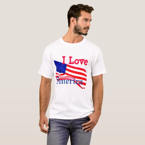 I Love America USA Patriotic American Flag Tshirt | Zazzle