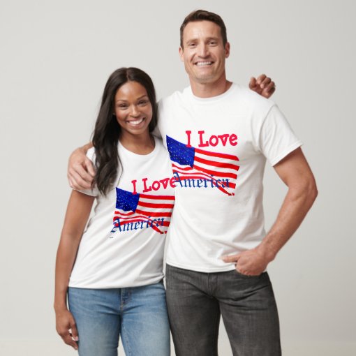 I Love America USA Patriotic American Flag Tshirt | Zazzle