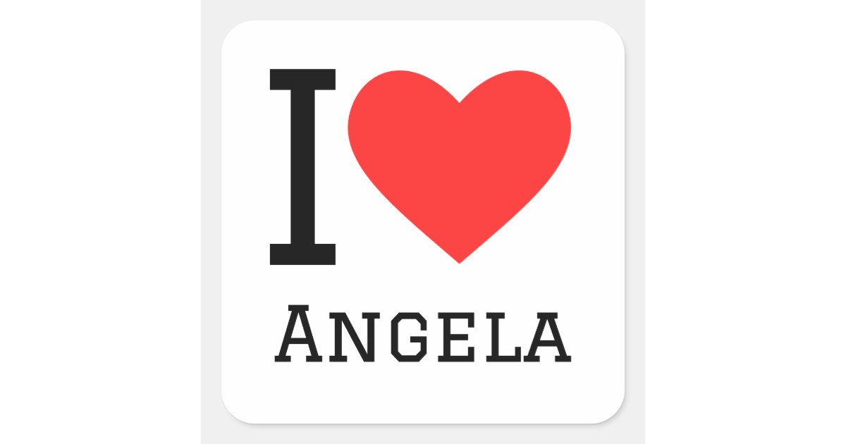 I love angela square sticker | Zazzle