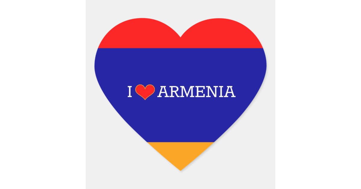 I Love Armenia Heart Sticker | Zazzle