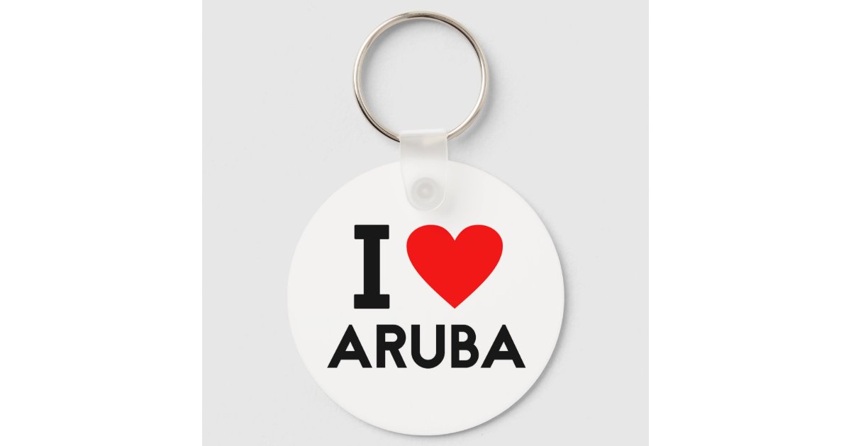 i love Aruba country nation heart symbol text Keychain | Zazzle