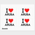 i love Aruba country nation heart symbol text Rectangular Sticker | Zazzle