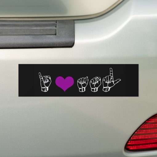 I Love ASL (American Sign Language) Bumper Sticker | Zazzle