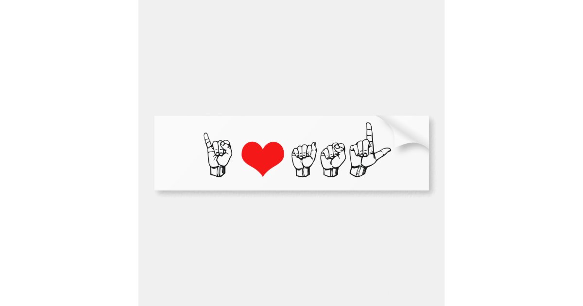 I Love ASL Bumper Sticker | Zazzle