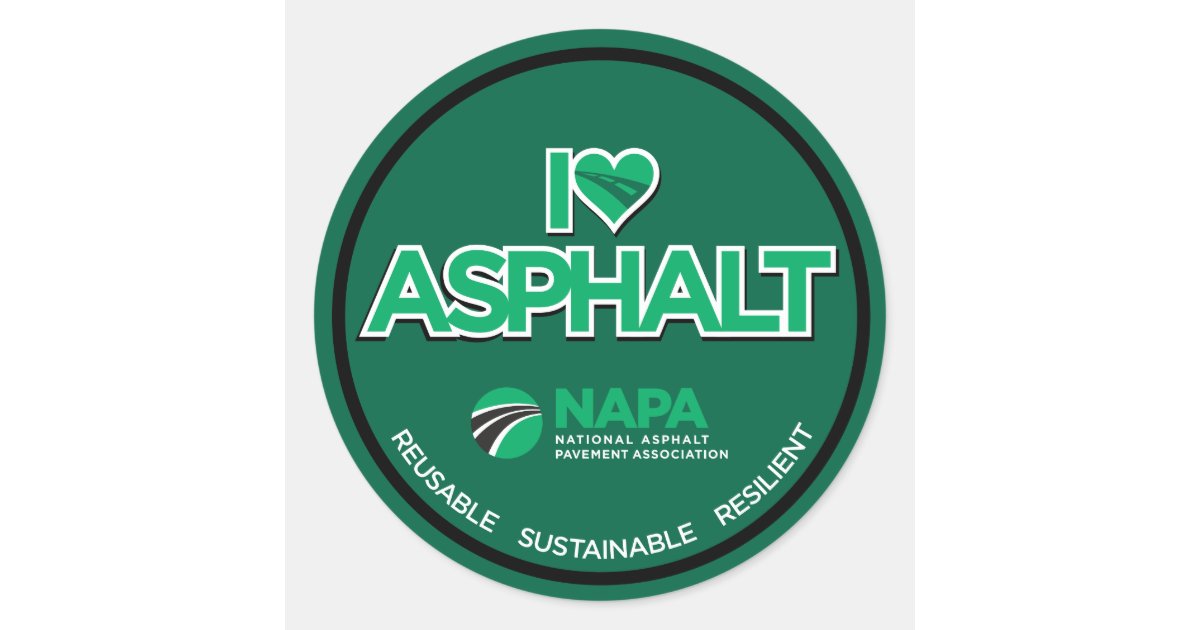 I Love Asphalt Stickers - Round | Zazzle