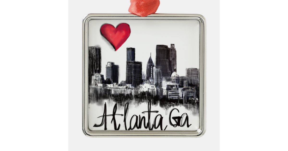 I love Atlanta Metal Ornament | Zazzle