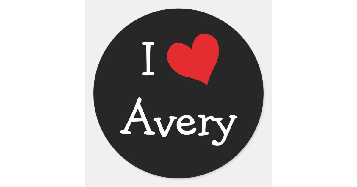 I Love Avery Classic Round Sticker | Zazzle