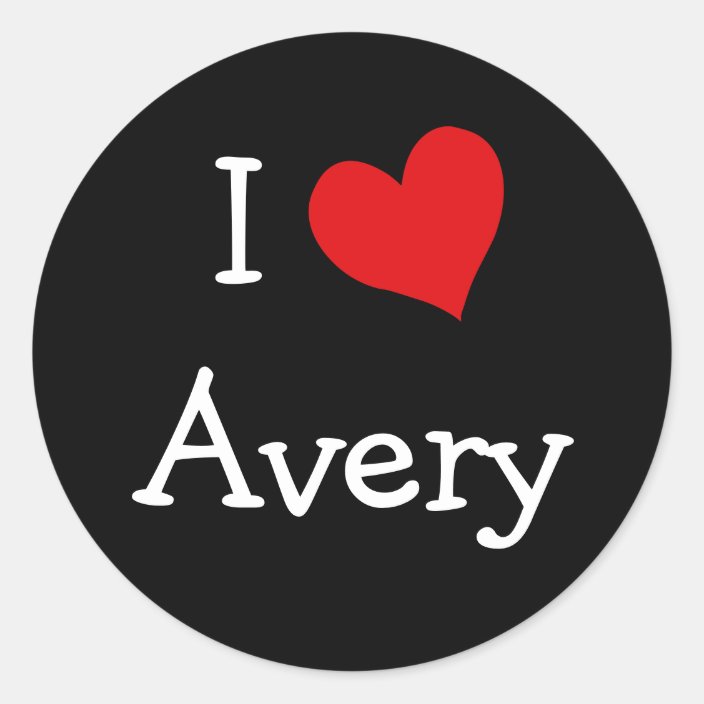 I Love Avery Classic Round Sticker | Zazzle.com
