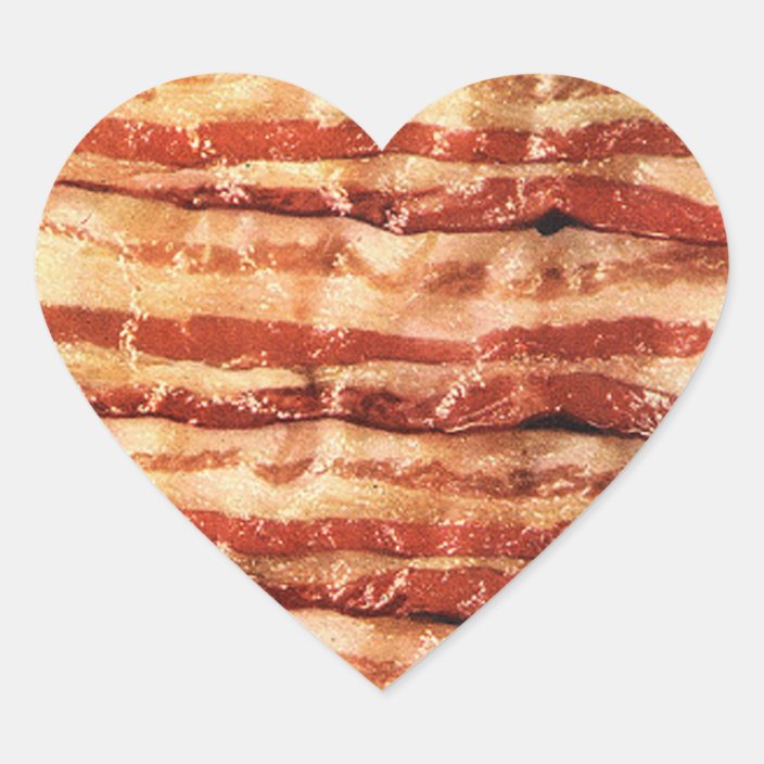 I LOVE BACON STICKERS!! HEART STICKER | Zazzle.com
