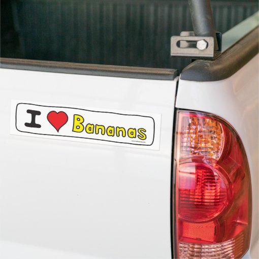 I Love Bananas (I Heart Bananas) Bumper Sticker | Zazzle