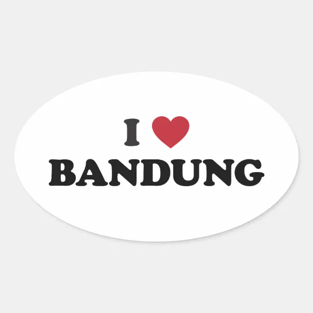 I Love Bandung Indonesia Oval Sticker | Zazzle