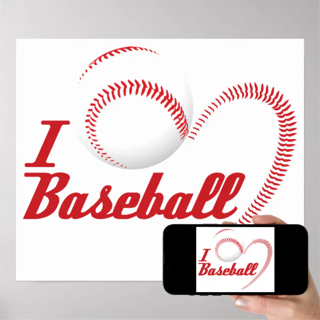I Love Baseball Poster | Zazzle