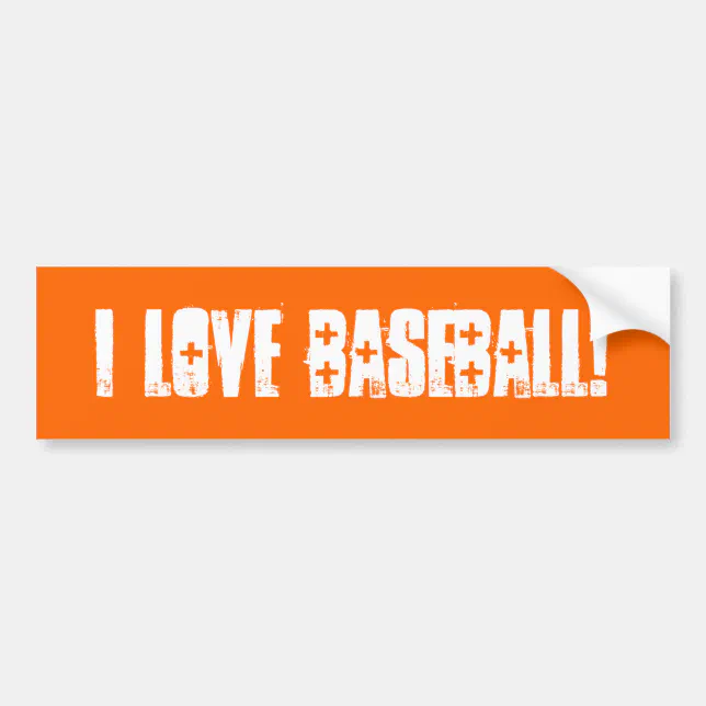 I Love Baseball Wall / Laptop / Car Bumper Sticker | Zazzle