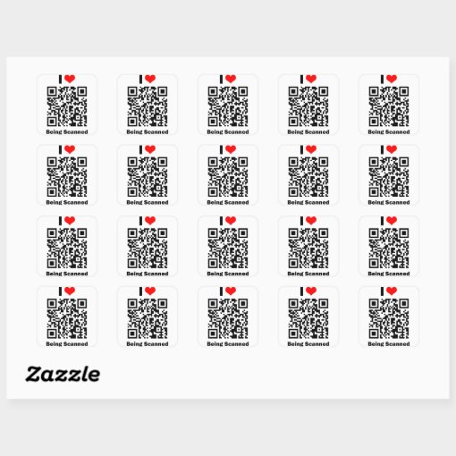 I Love Being Scanned Square Sticker | Zazzle