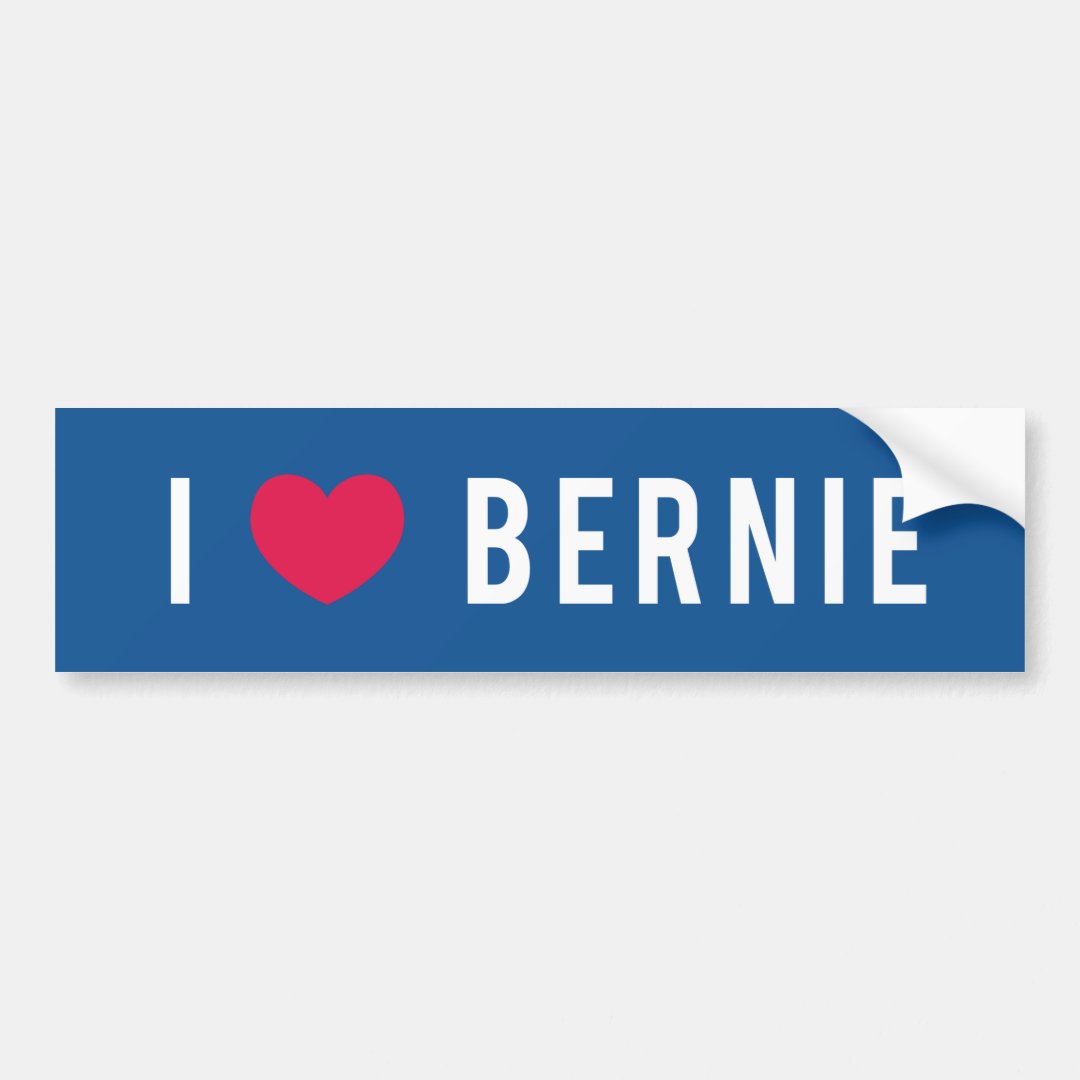 I Love Bernie Bumper Sticker | Zazzle