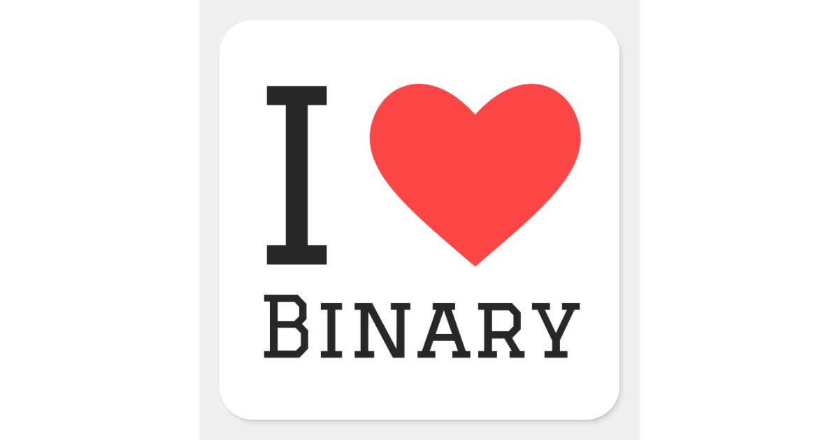 I love binary square sticker | Zazzle