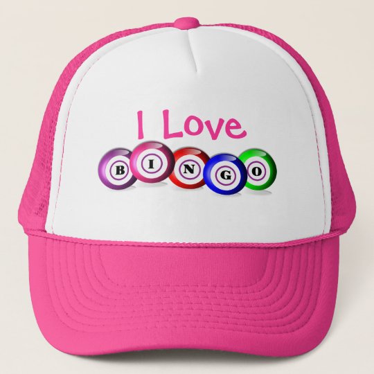 I Love Bingo Fun Colorful Bingo Balls Design Trucker Hat | Zazzle.com