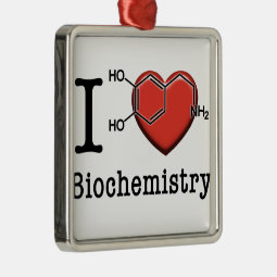 I Love Biochemistry Metal Ornament | Zazzle