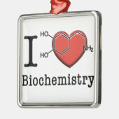 I Love Biochemistry Metal Ornament | Zazzle