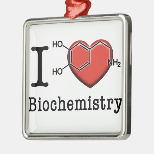I Love Biochemistry Metal Ornament | Zazzle