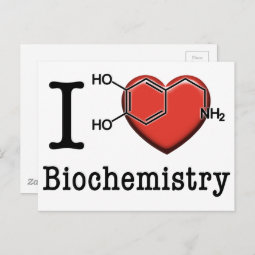 I Love Biochemistry Postcard | Zazzle