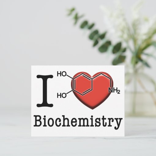 I Love Biochemistry Postcard | Zazzle