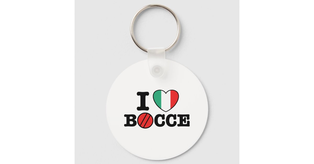I Love Bocce Keychain | Zazzle