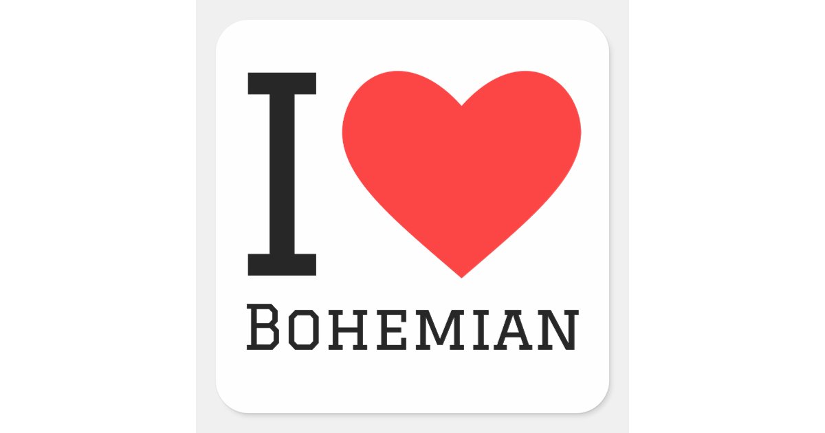 I love bohemian square sticker | Zazzle