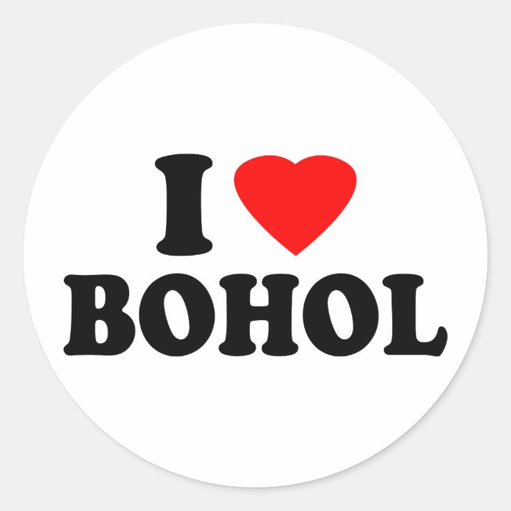I Love Bohol Classic Round Sticker | Zazzle