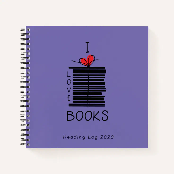 "I Love Books" 2021 Reading Log Notebook | Zazzle