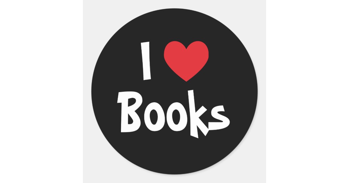 I Love Books Classic Round Sticker | Zazzle