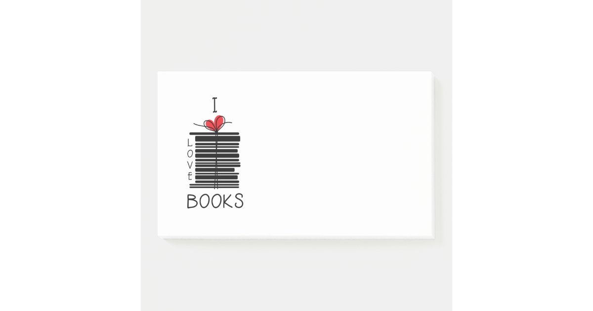 "I Love Books" Post-it Notes | Zazzle