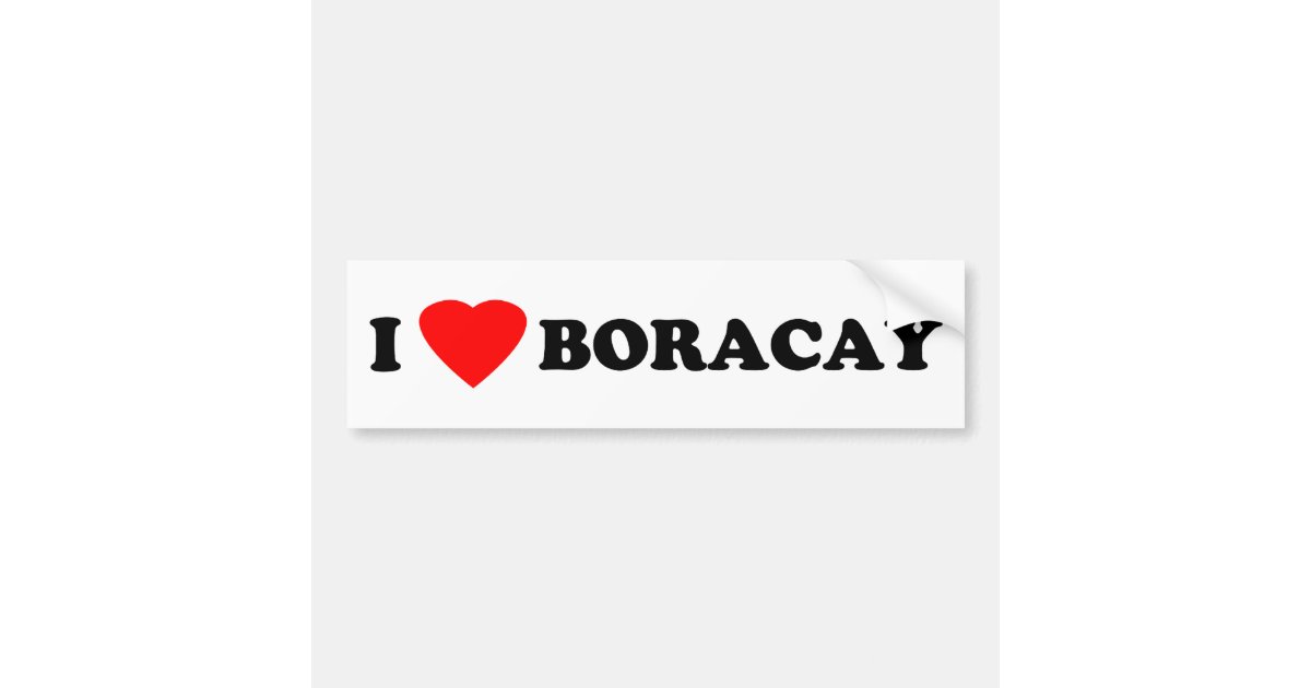 I Love Boracay Bumper Sticker | Zazzle